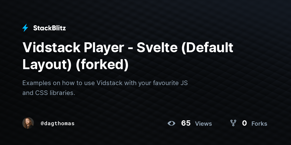 Vidstack Player - Svelte (Default Layout) (forked) - StackBlitz