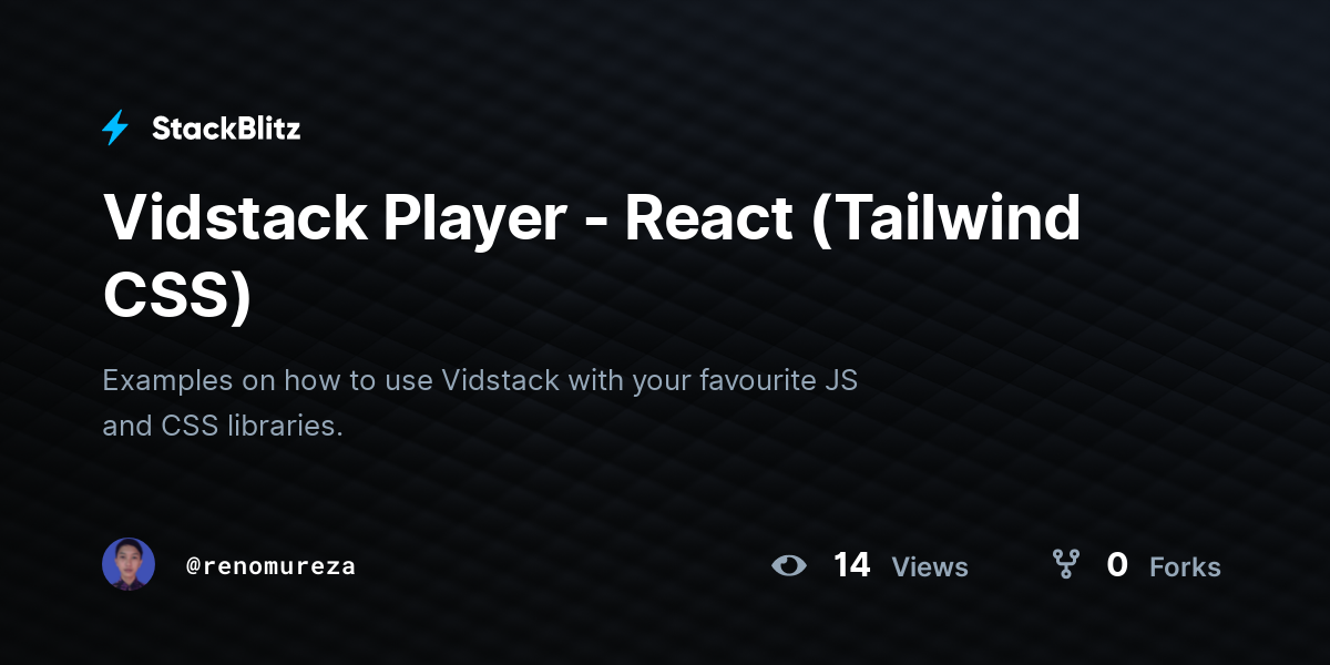 Vidstack Player - React (Tailwind CSS) - StackBlitz