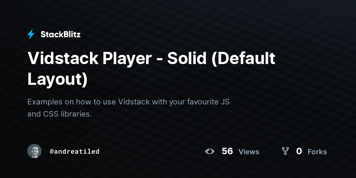 Vidstack Player - Solid (Default Layout) - StackBlitz
