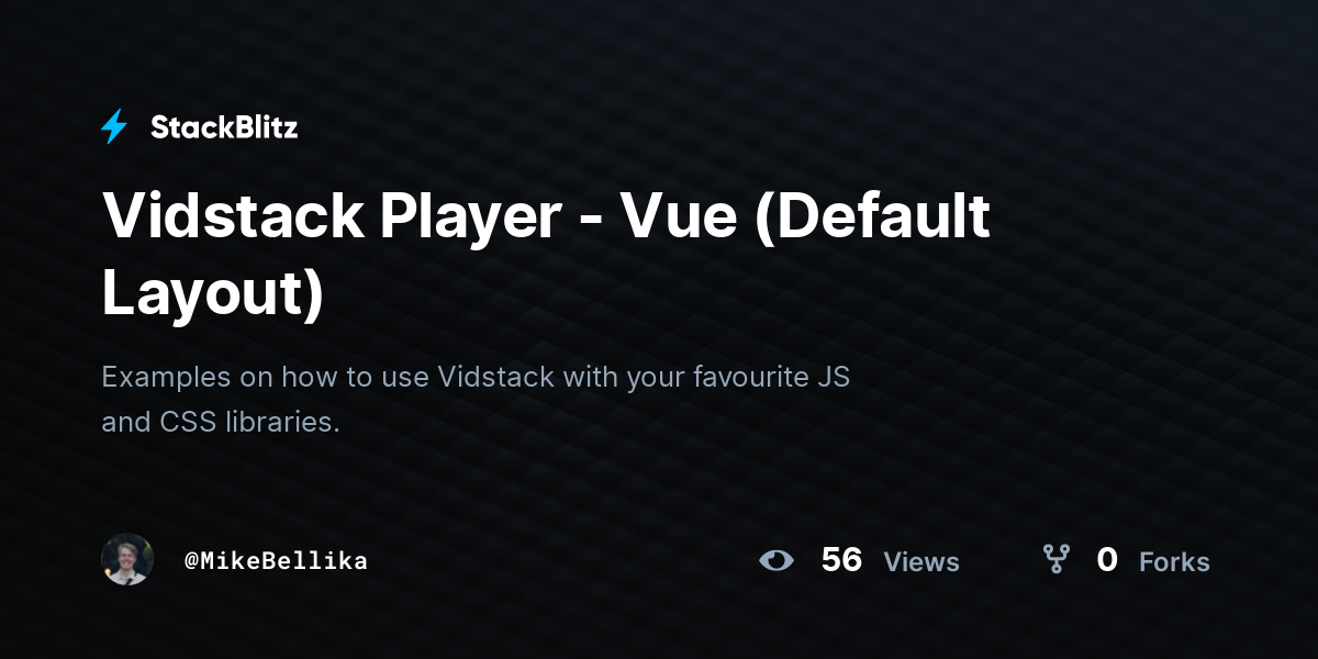 Vidstack Player - Vue (Default Layout) - StackBlitz