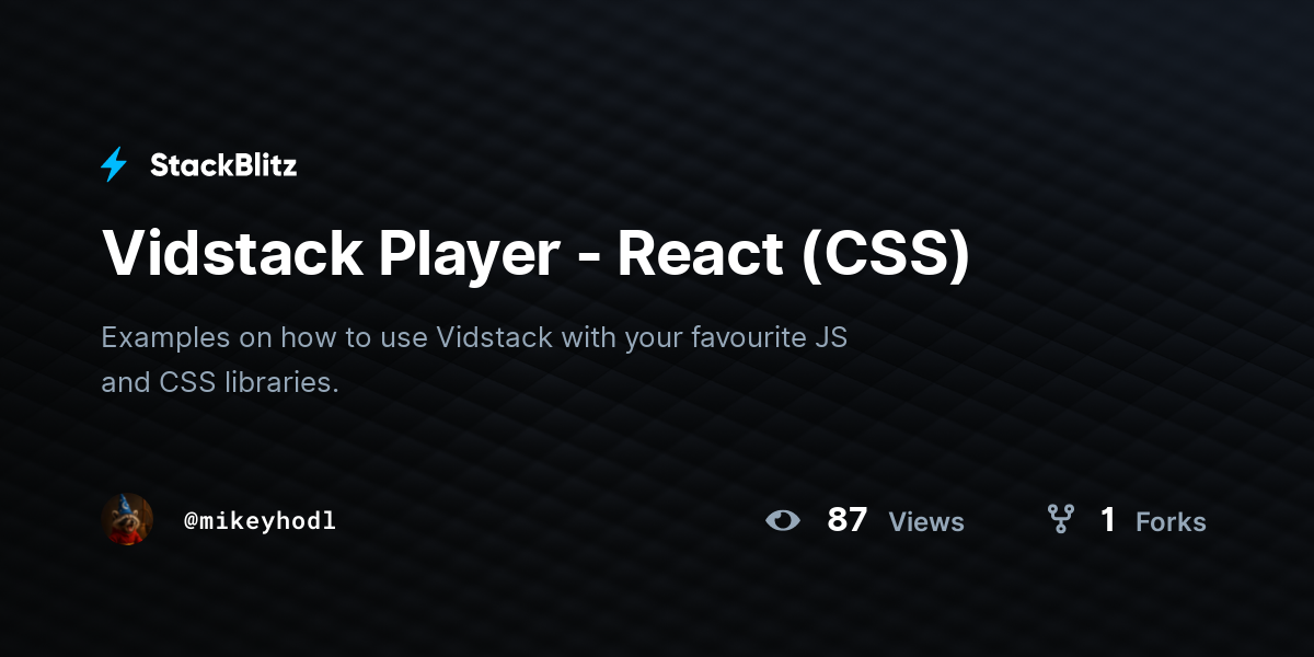 Vidstack Player - React (CSS) - StackBlitz