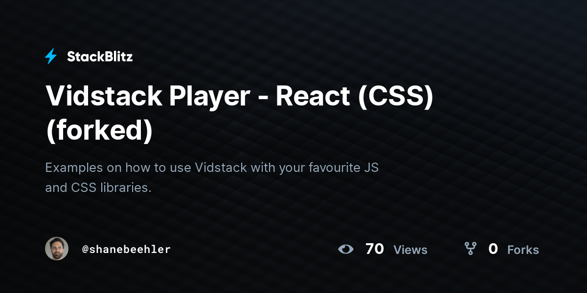 Vidstack Player - React (CSS) (forked) - StackBlitz