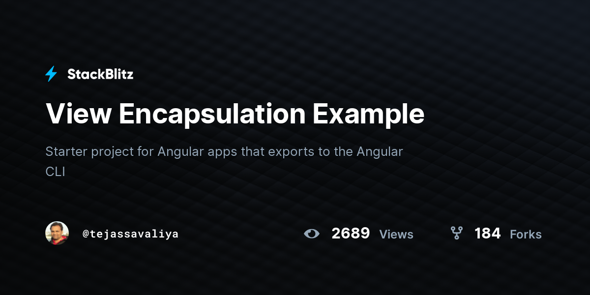 View Encapsulation Example - StackBlitz