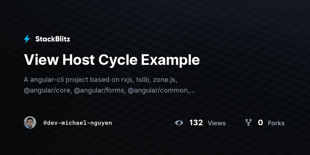 View Host Cycle Example - StackBlitz