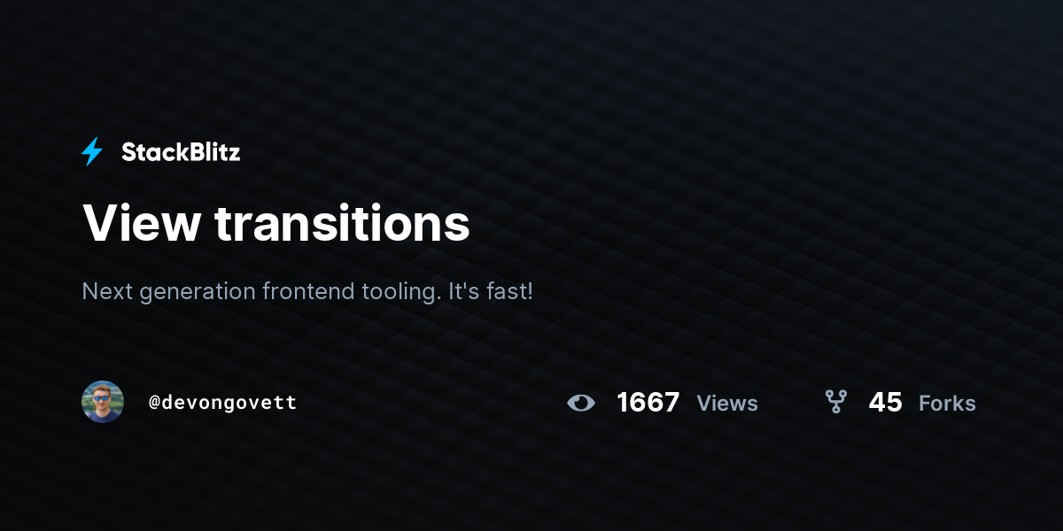View transitions - StackBlitz