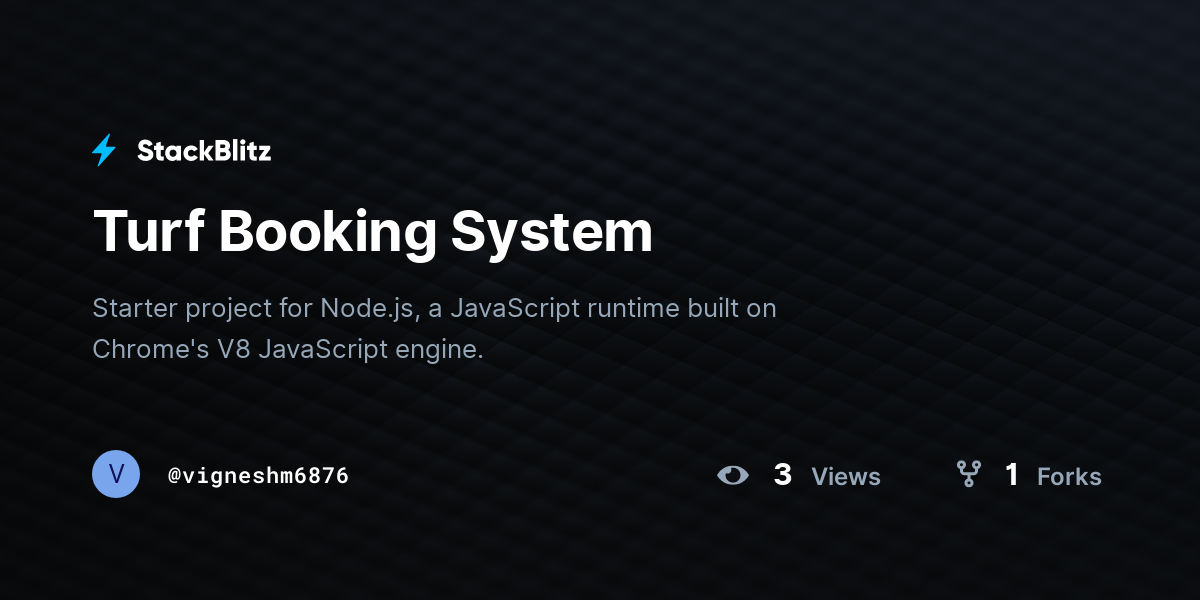 Turf Booking System - StackBlitz