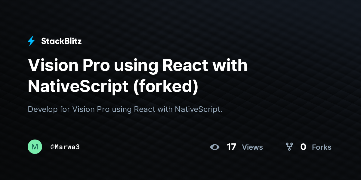 Vision Pro using React with NativeScript (forked) - StackBlitz