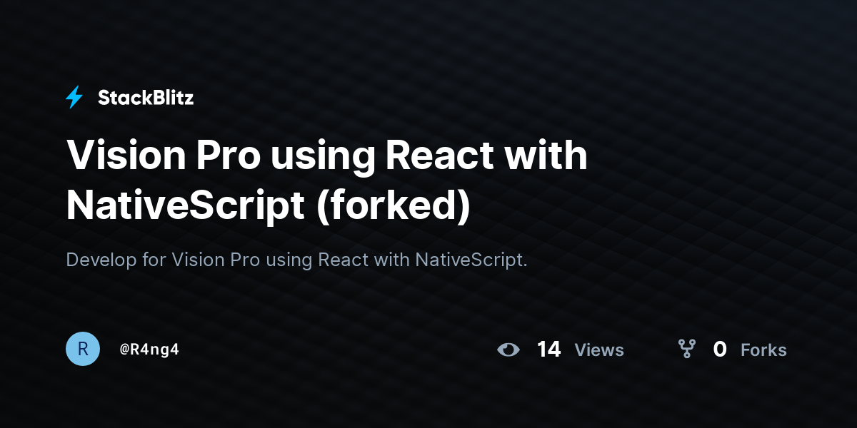 Vision Pro using React with NativeScript (forked) - StackBlitz