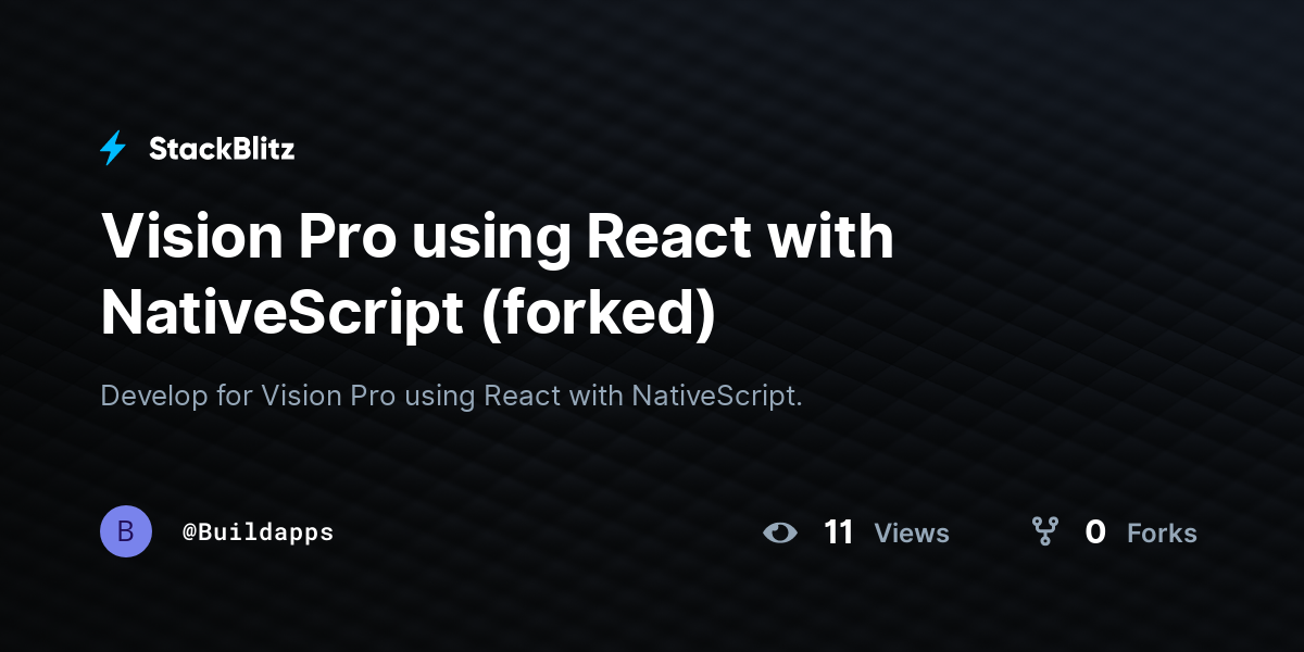 Vision Pro using React with NativeScript (forked) - StackBlitz