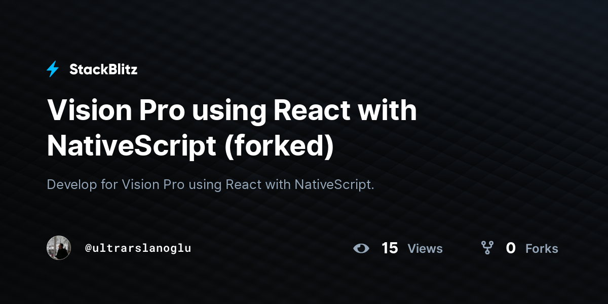 Vision Pro using React with NativeScript (forked) - StackBlitz