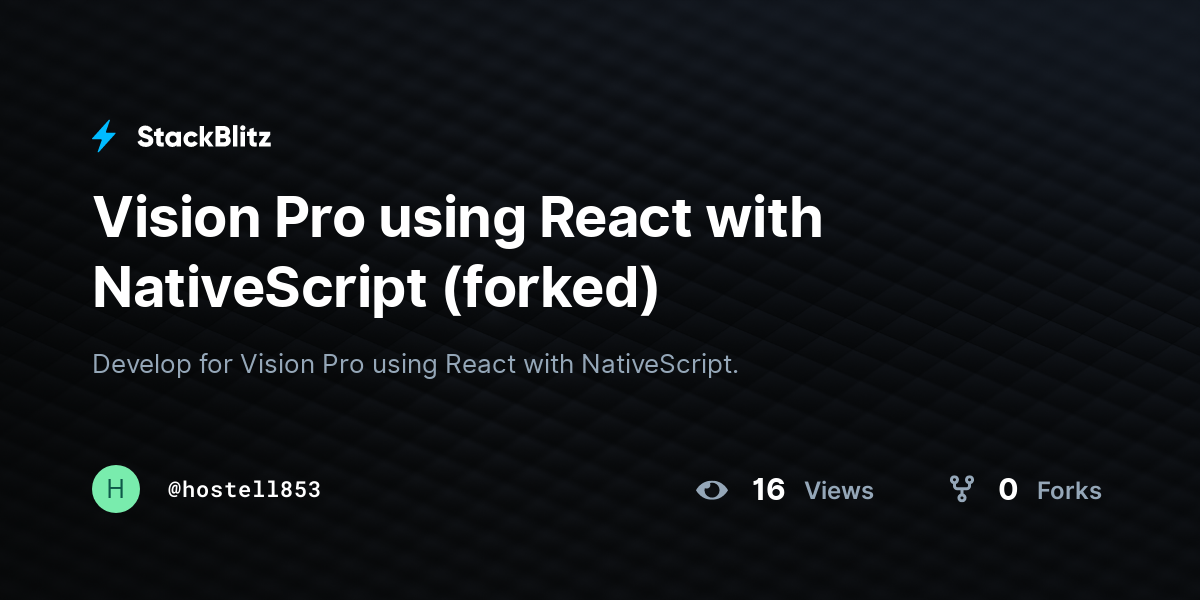 Vision Pro using React with NativeScript (forked) - StackBlitz