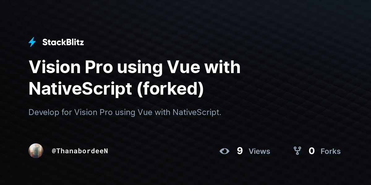 Vision Pro using Vue with NativeScript (forked) - StackBlitz