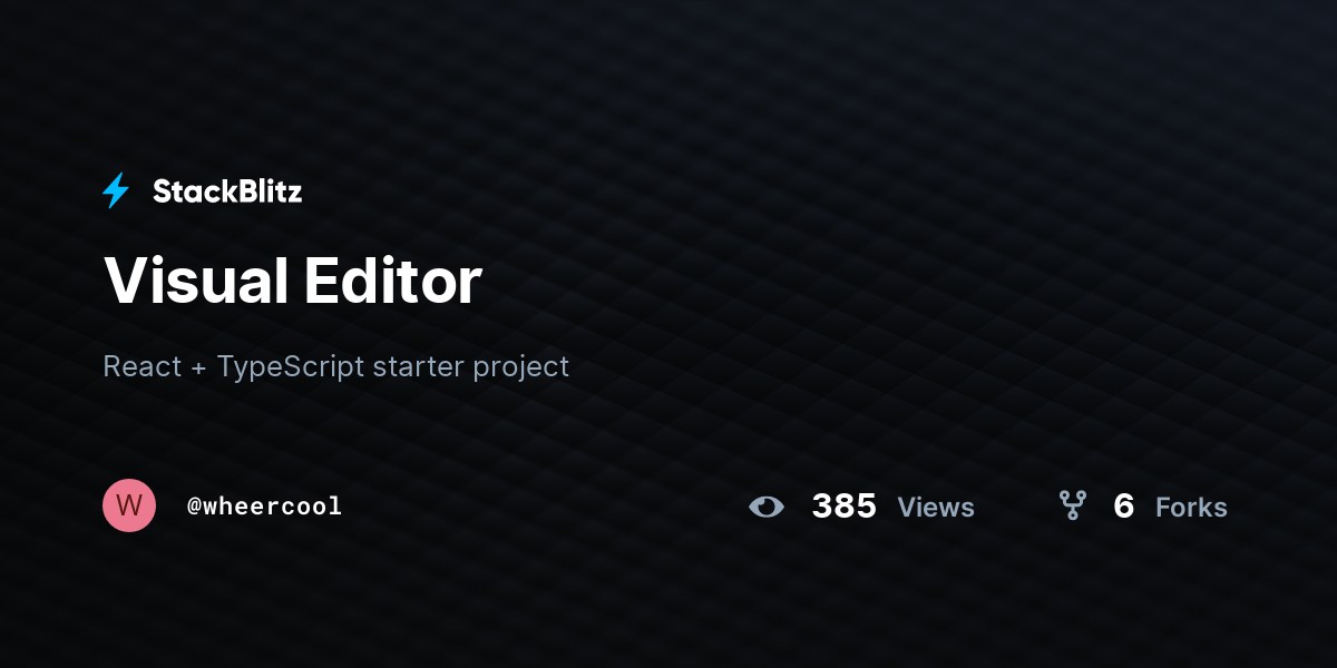 Visual Editor - StackBlitz