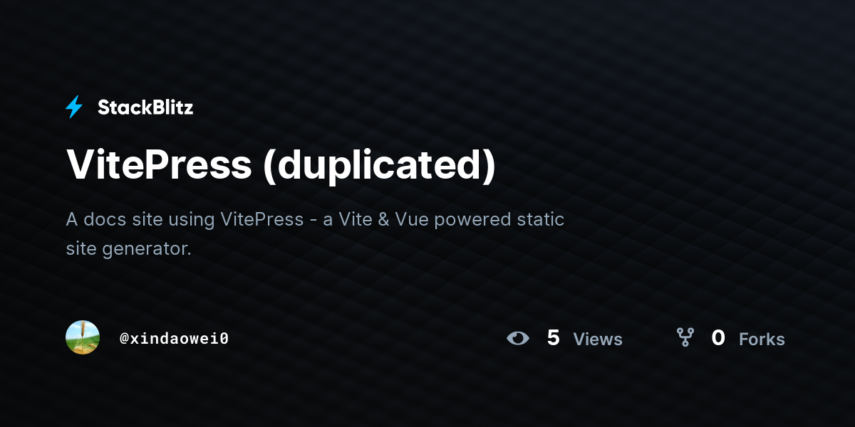 VitePress (duplicated) - StackBlitz
