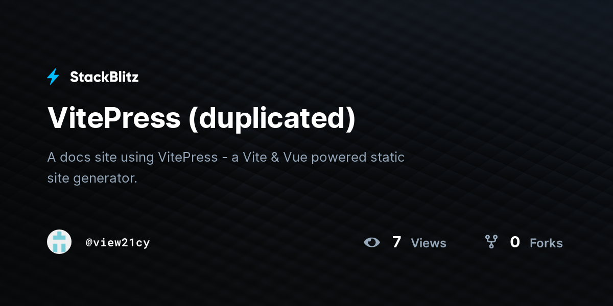 VitePress (duplicated) - StackBlitz