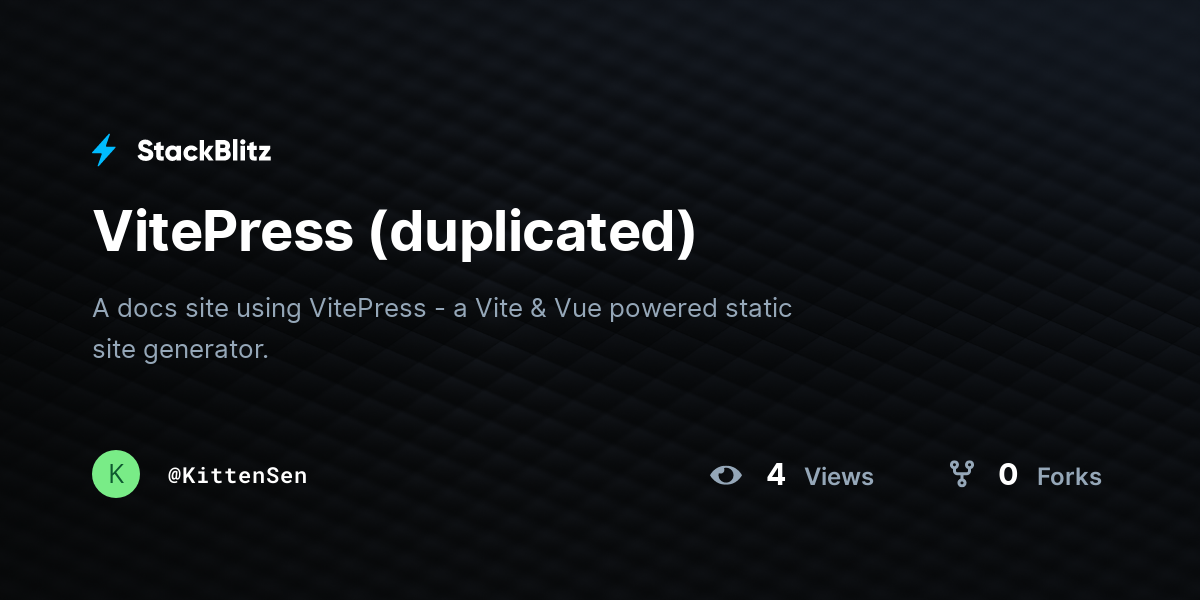 VitePress (duplicated) - StackBlitz