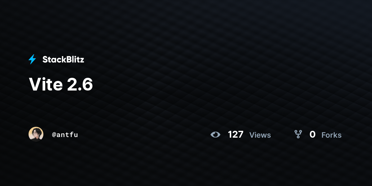 Vite 2.6 - StackBlitz