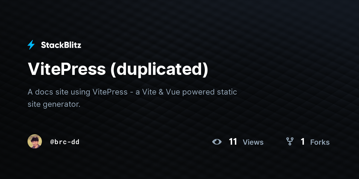 VitePress (duplicated) - StackBlitz