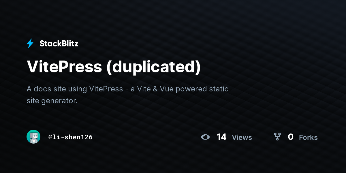 VitePress (duplicated) - StackBlitz