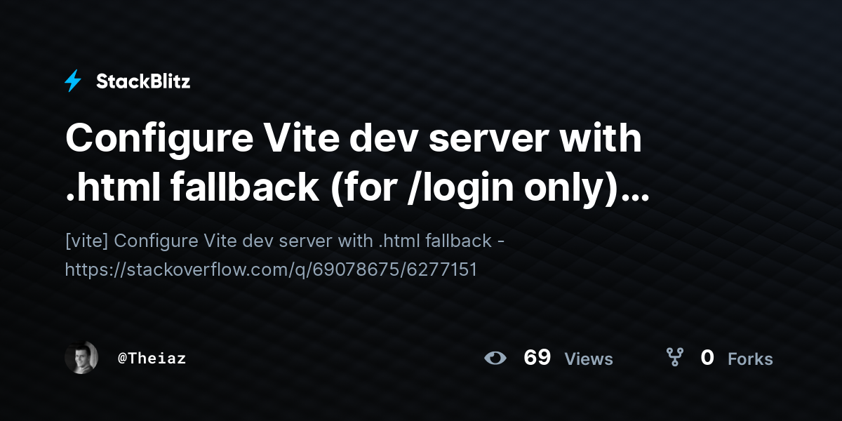 Configure Vite dev server with .html fallback (for /login only) (forked ...