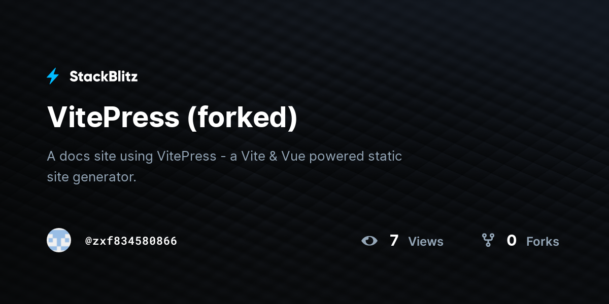 Vitepress Forked Stackblitz