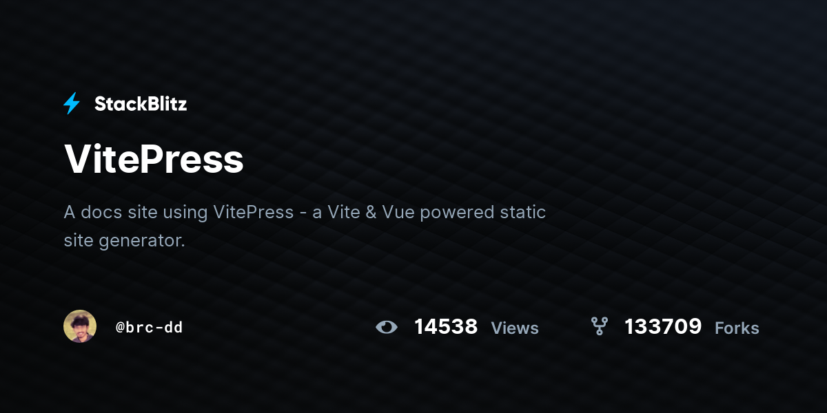 VitePress - StackBlitz