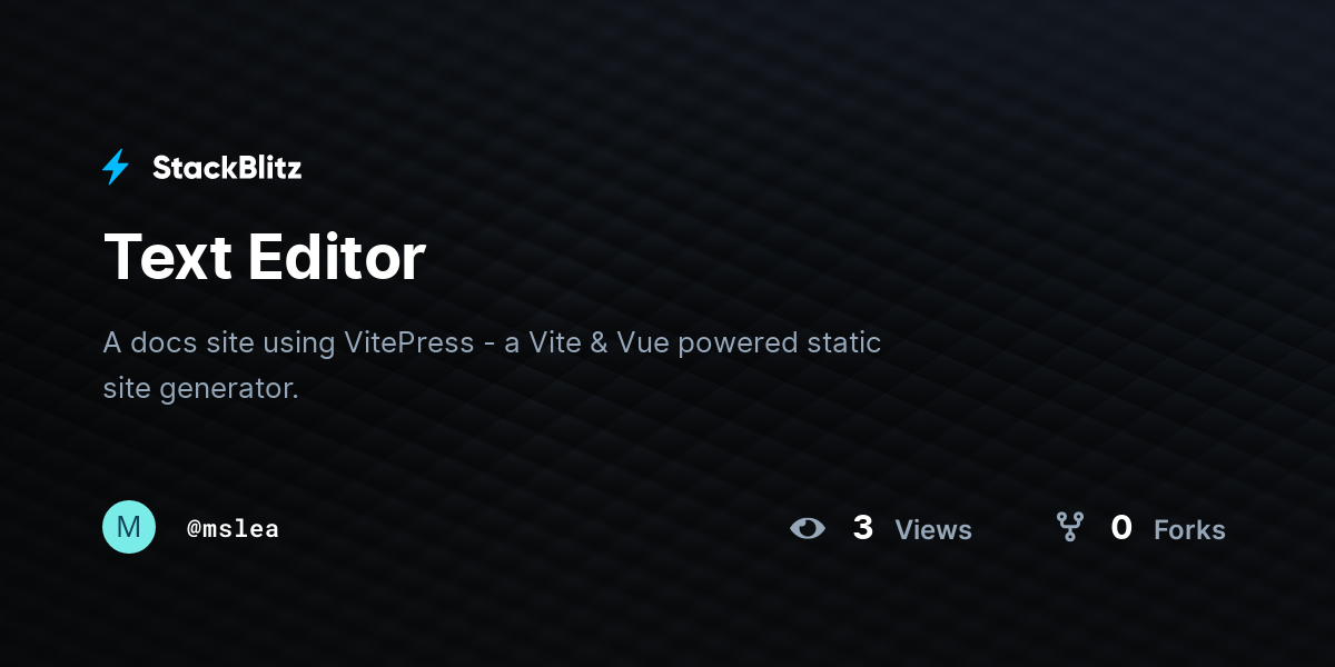 Text Editor - StackBlitz
