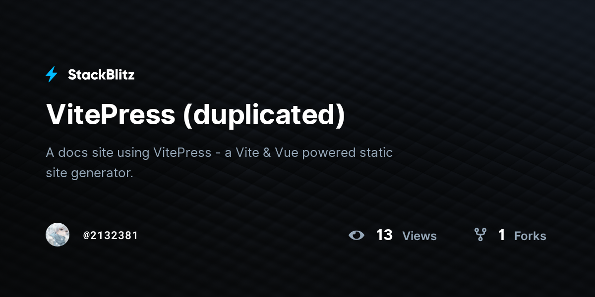 VitePress (duplicated) - StackBlitz