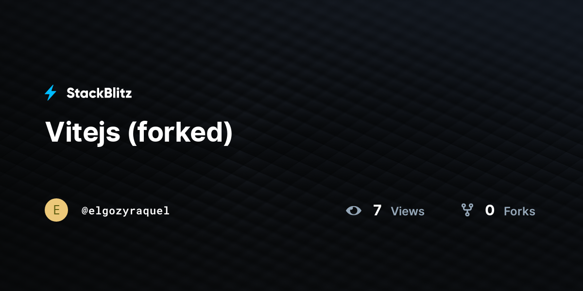 Vitejs (forked) - StackBlitz