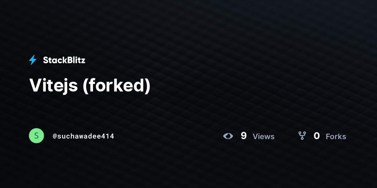 Vitejs (forked) - StackBlitz