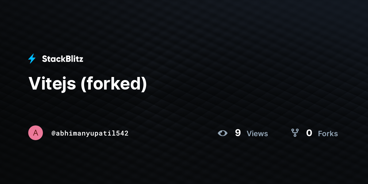 Vitejs (forked) - StackBlitz