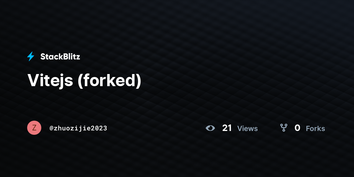 Vitejs (forked) - StackBlitz