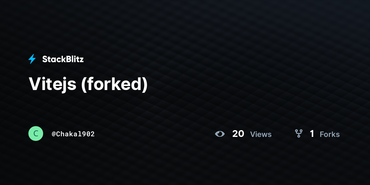 Vitejs (forked) - StackBlitz