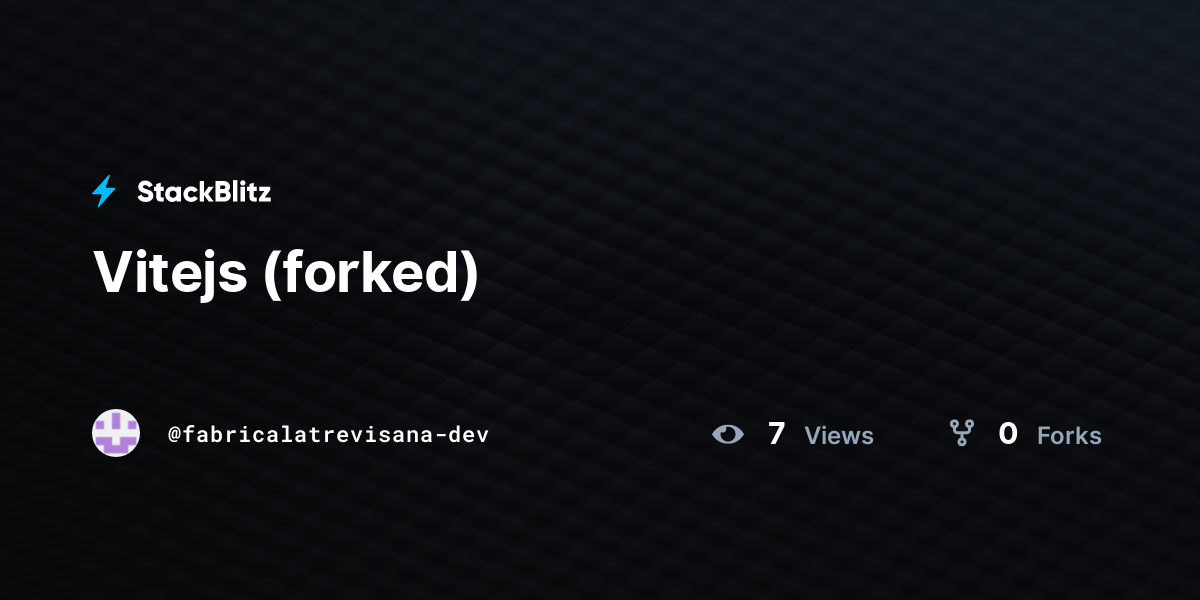 Vitejs (forked) - StackBlitz