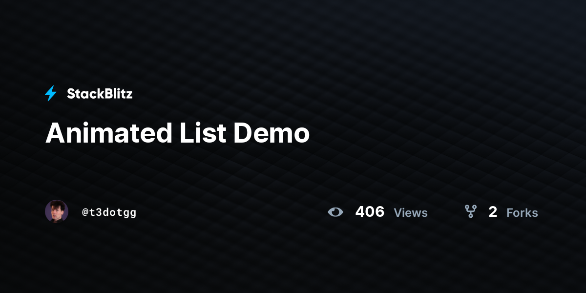 Animated List Demo - StackBlitz