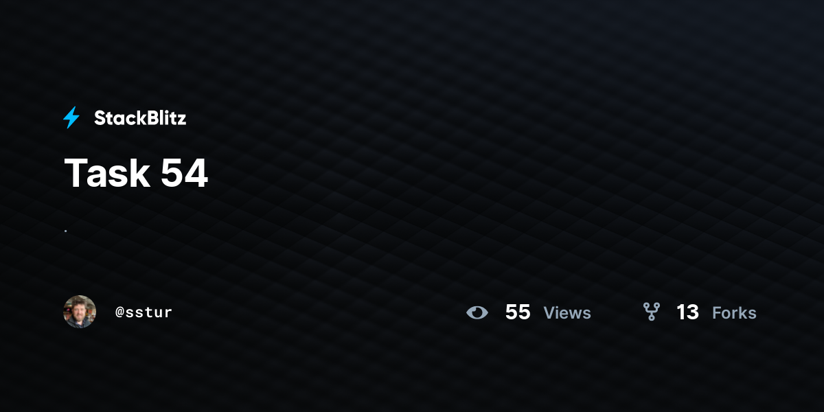 Task 54 - StackBlitz