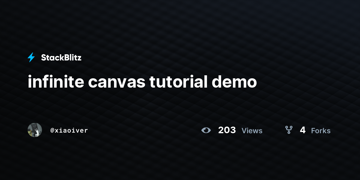 infinite canvas tutorial demo - StackBlitz