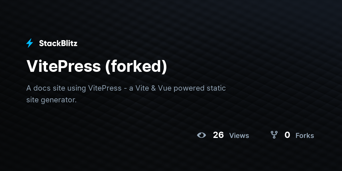 VitePress (forked) - StackBlitz