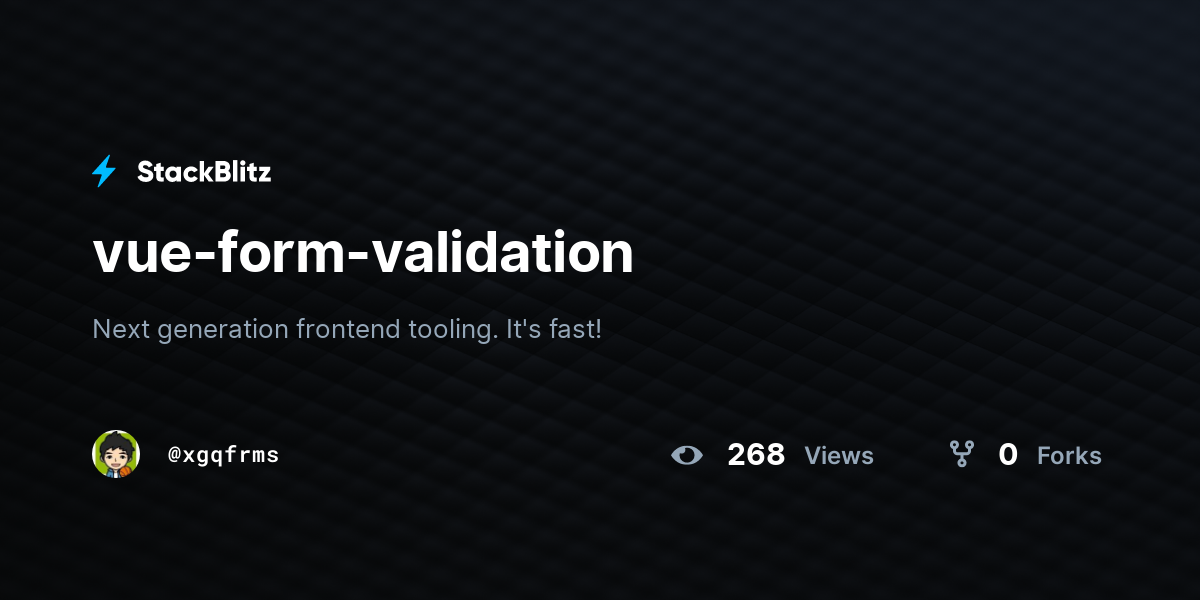 vue-form-validation - StackBlitz