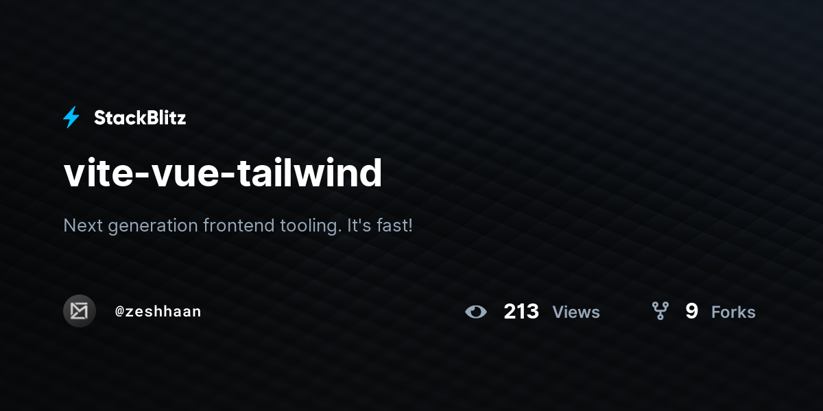 Vite vue tailwind StackBlitz