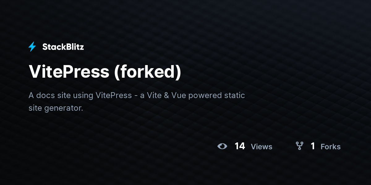 VitePress (forked) - StackBlitz