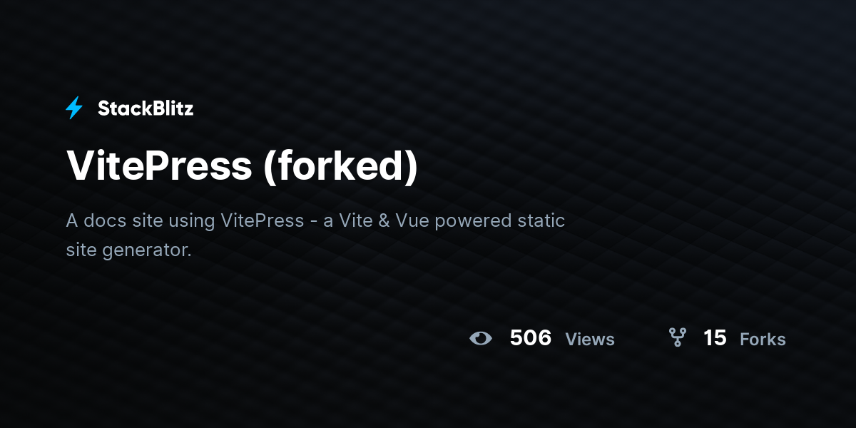 Vitepress Forked Stackblitz 