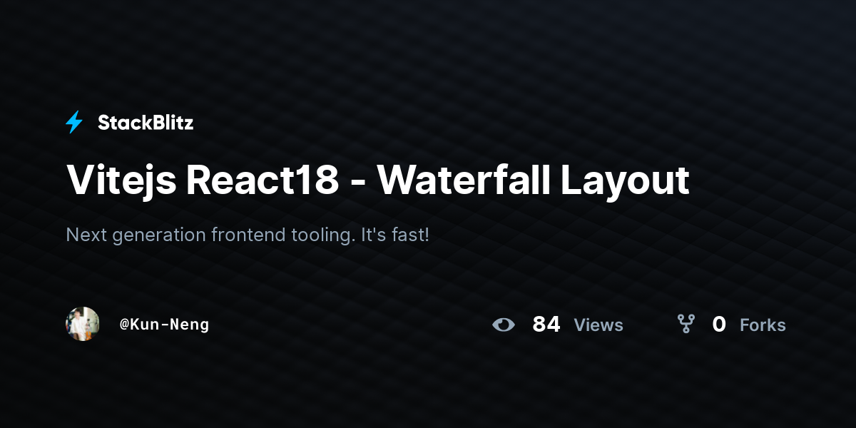 Vitejs React18 - Waterfall Layout - StackBlitz