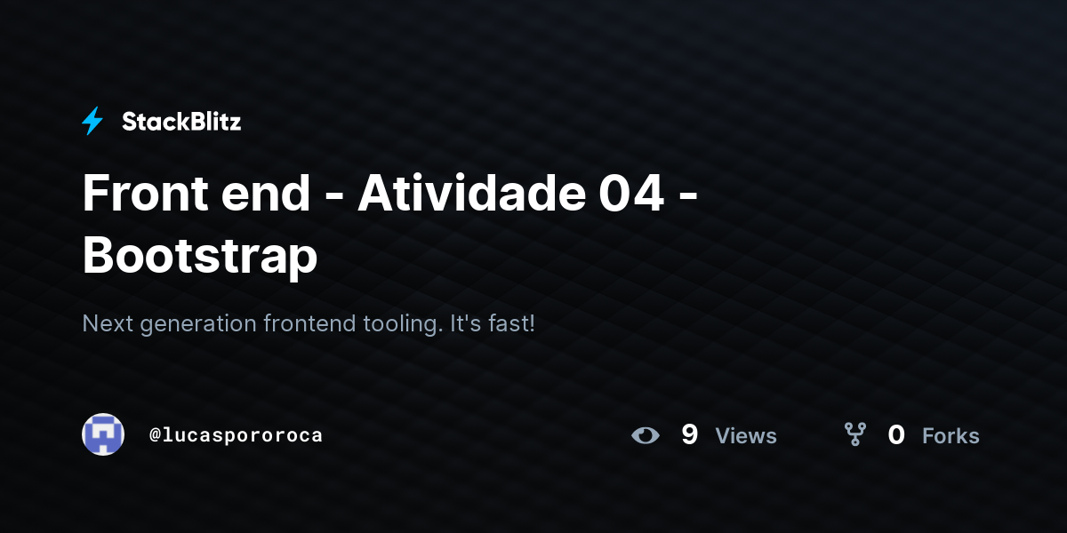 Front end - Atividade 04 - Bootstrap - StackBlitz