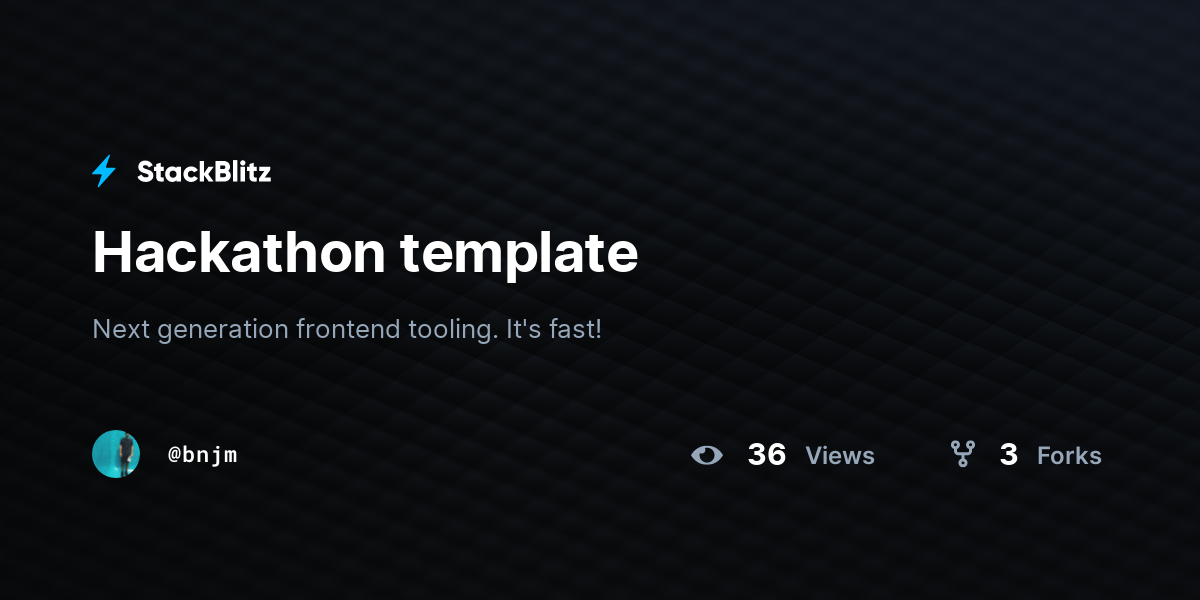 Hackathon Template Stackblitz