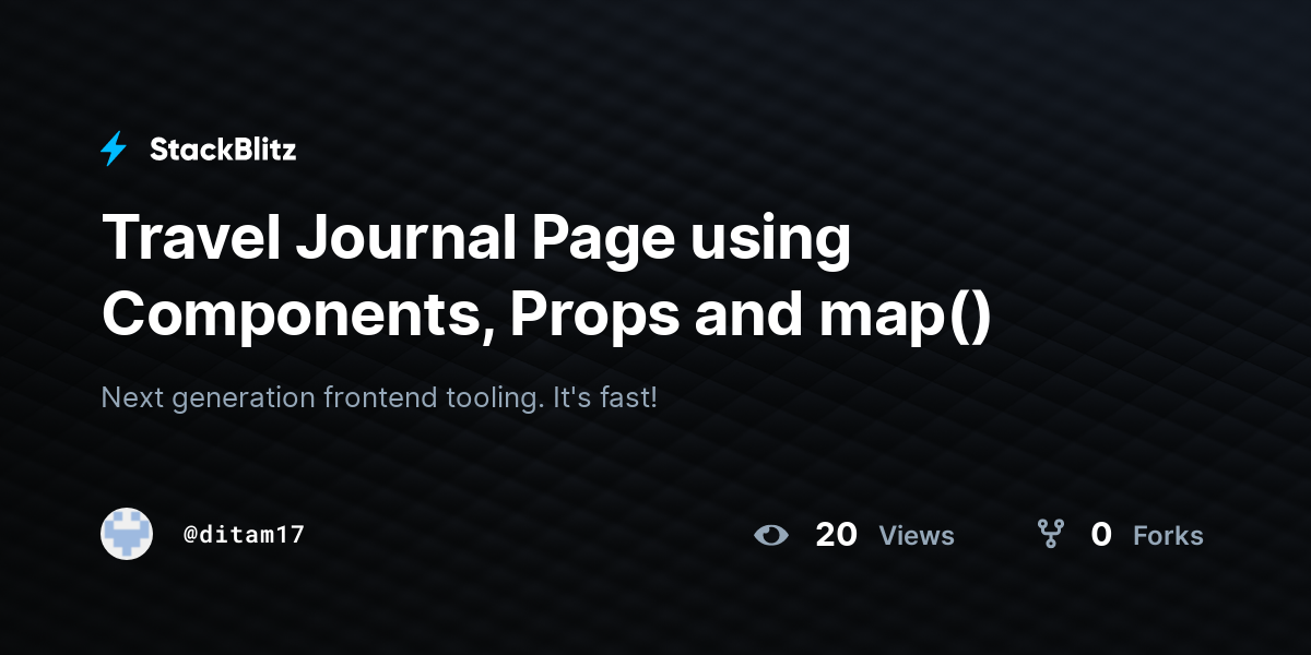 Travel Journal Page using Components, Props and map() - StackBlitz