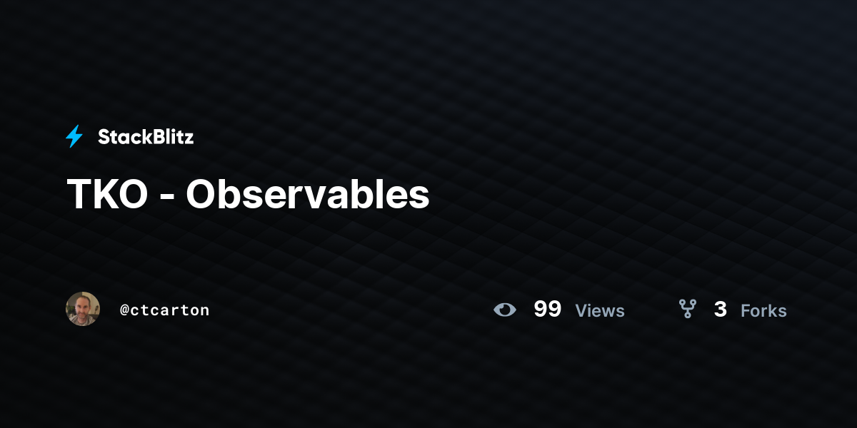 TKO - Observables - StackBlitz