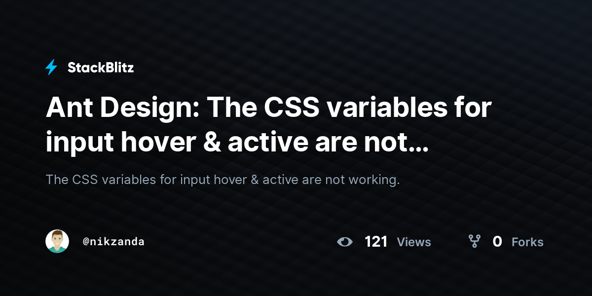 Ant Design: The CSS variables for input hover & active are not working ...