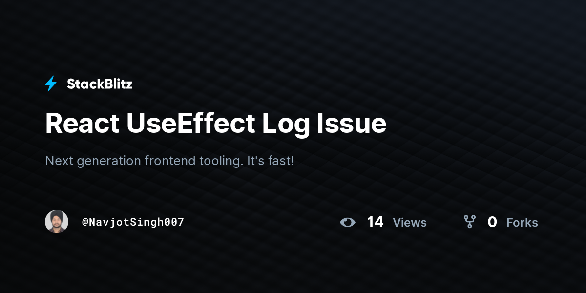 React UseEffect Log Issue - StackBlitz