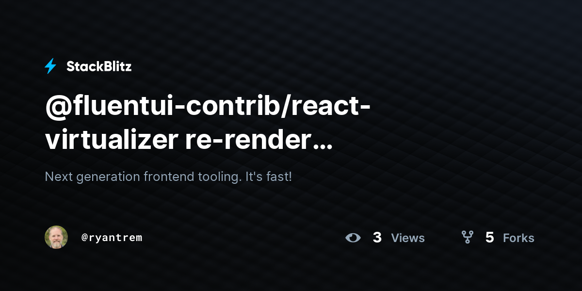 @fluentui-contrib/react-virtualizer re-render reconciliation - StackBlitz